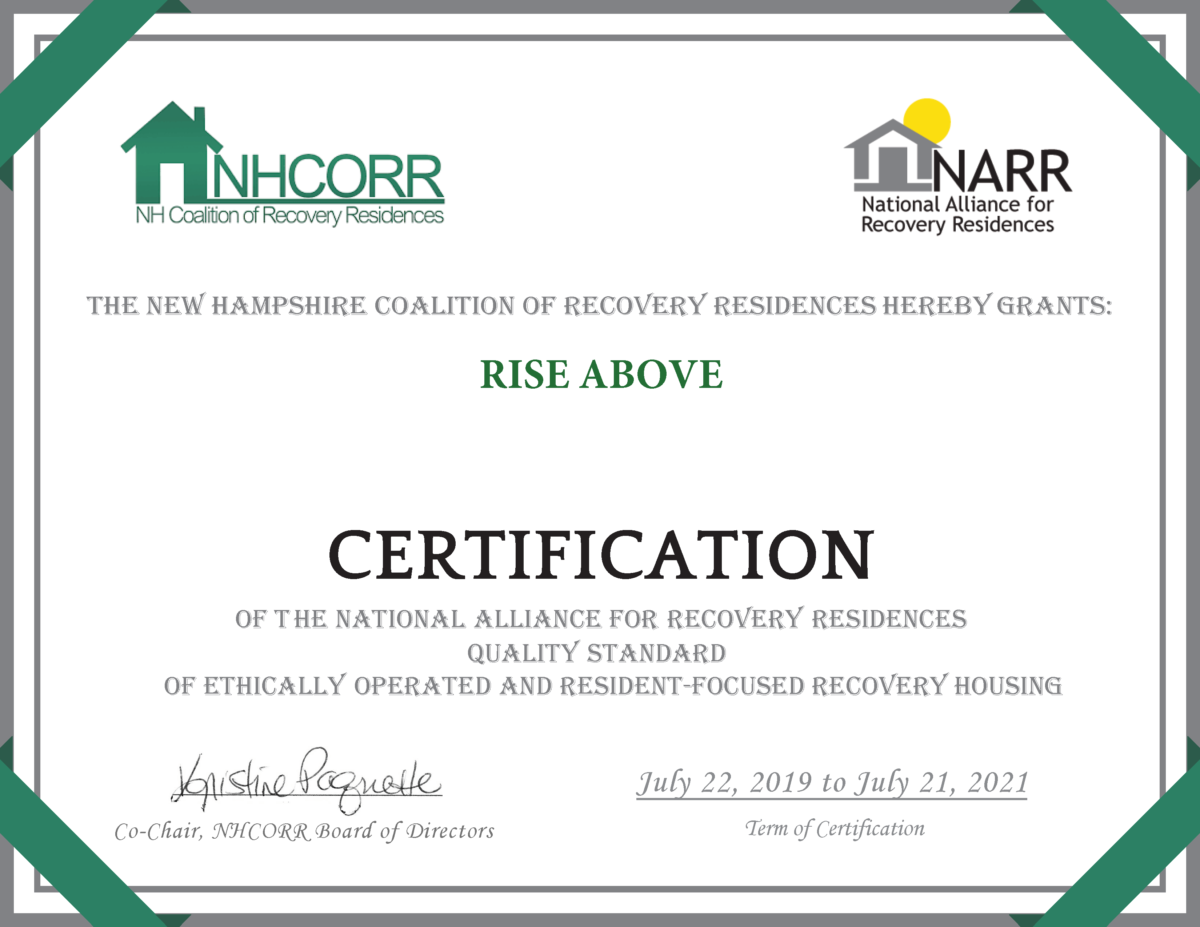 Certifications | Time 2 Rise Above